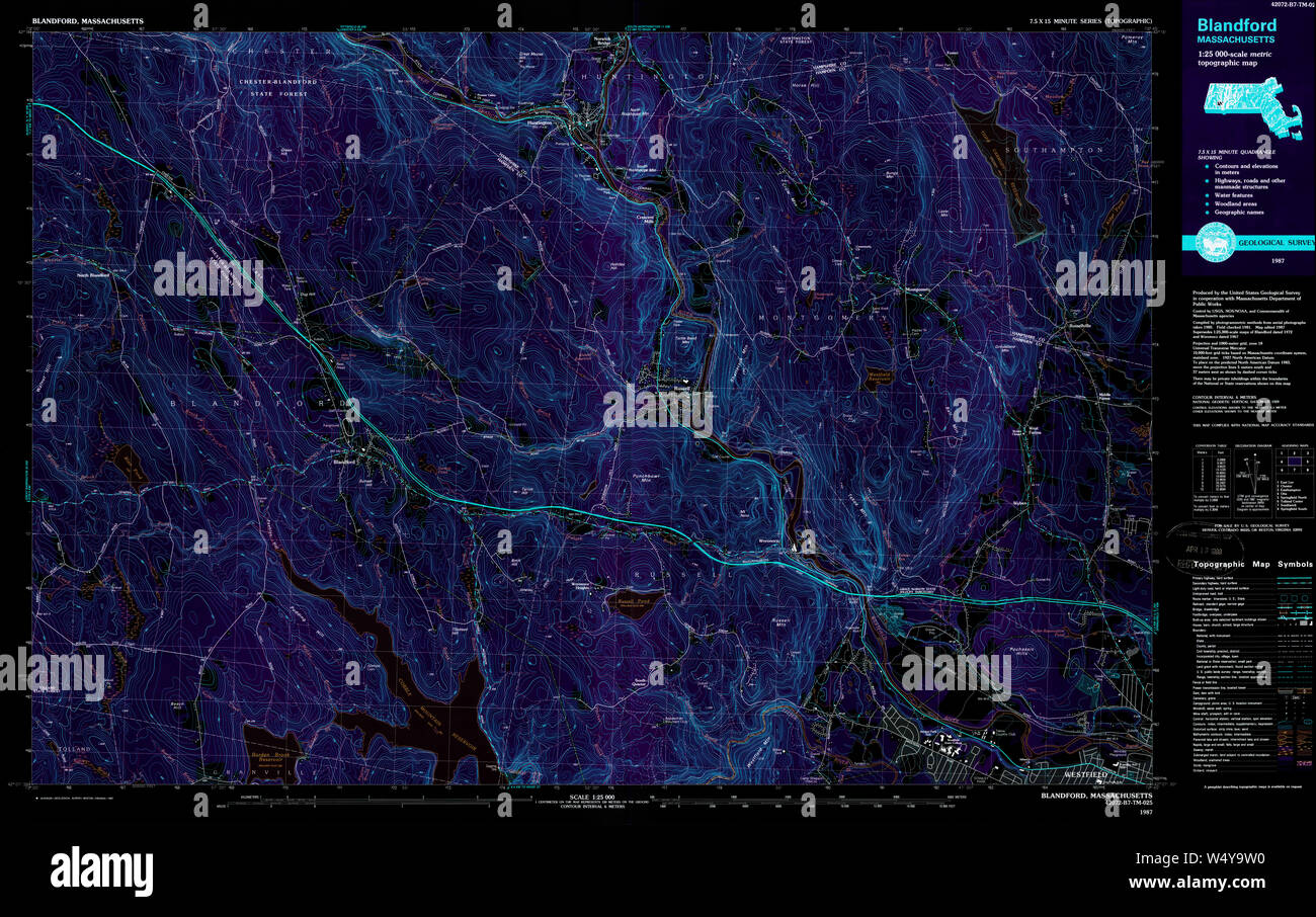 Massachusetts USGS Historical Topo Map MA Blandford 350857 1987 25000 ... Massachusetts USGS Historical Topo Map MA Blandford 350857 1987 25000 ...
