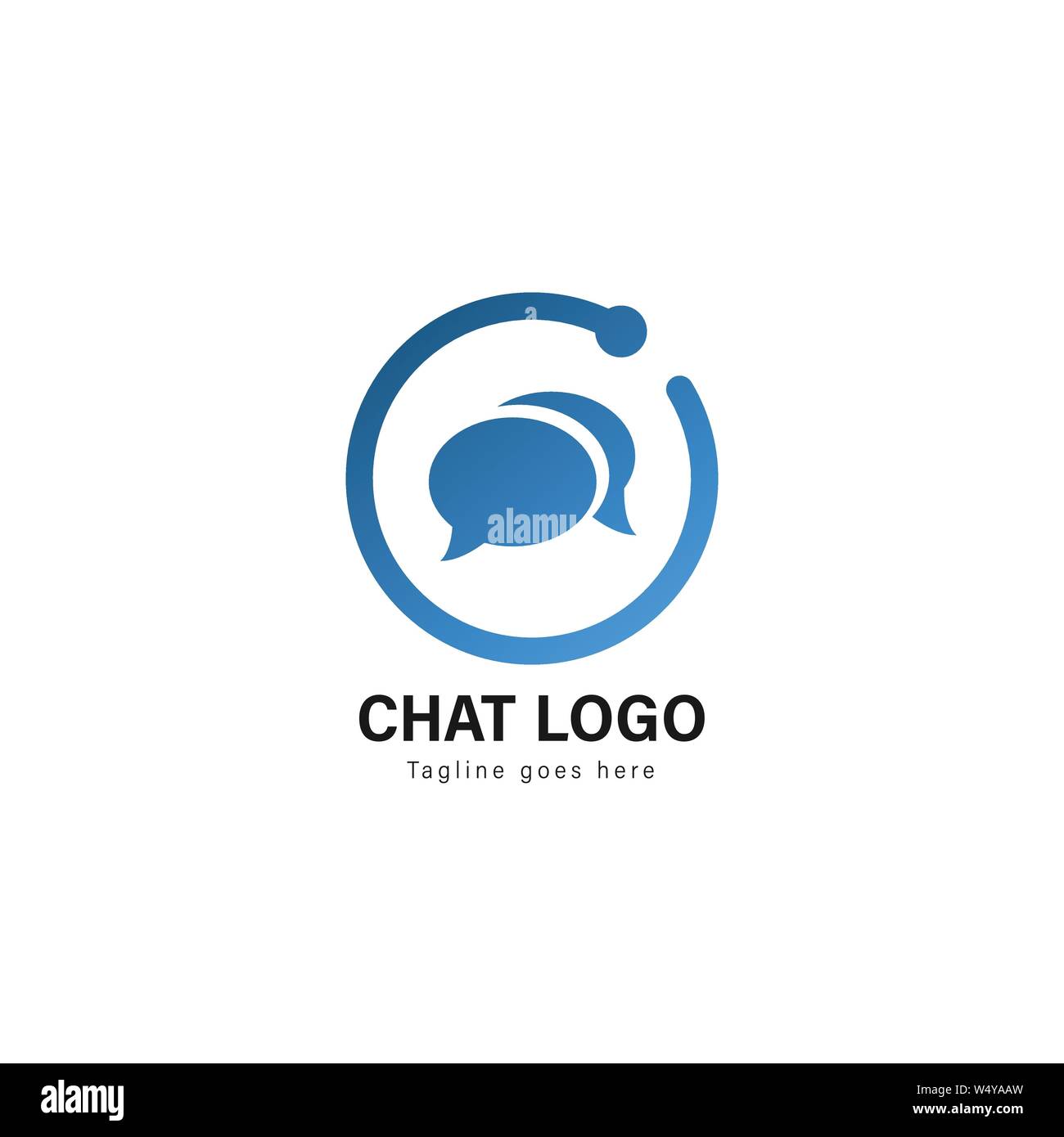 Chat logo template design. Chat logo with modern frame isolated on ...