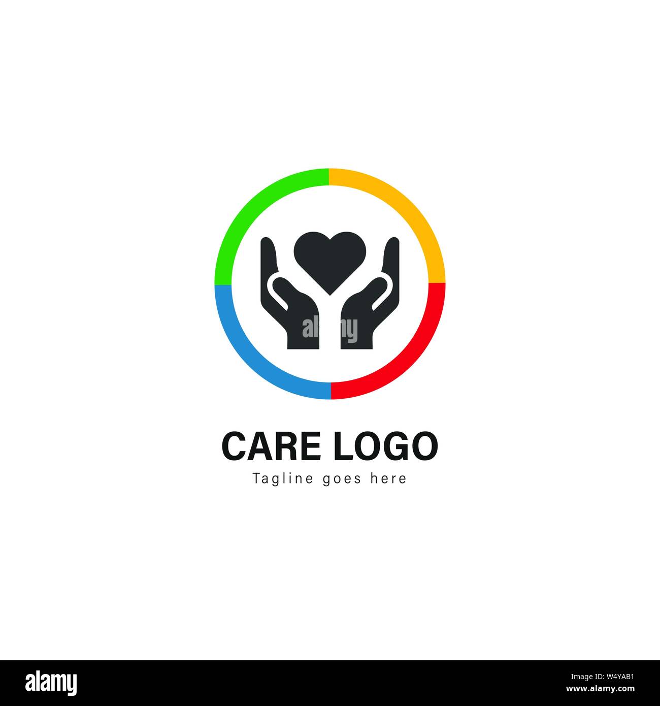 Care logo template design. Care logo with modern frame isolated on ...