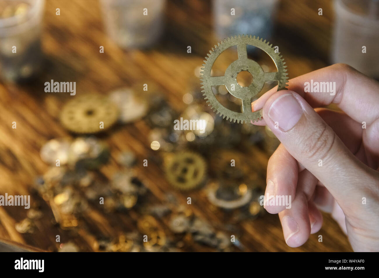 Big cog small cog old hi-res stock photography and images - Alamy