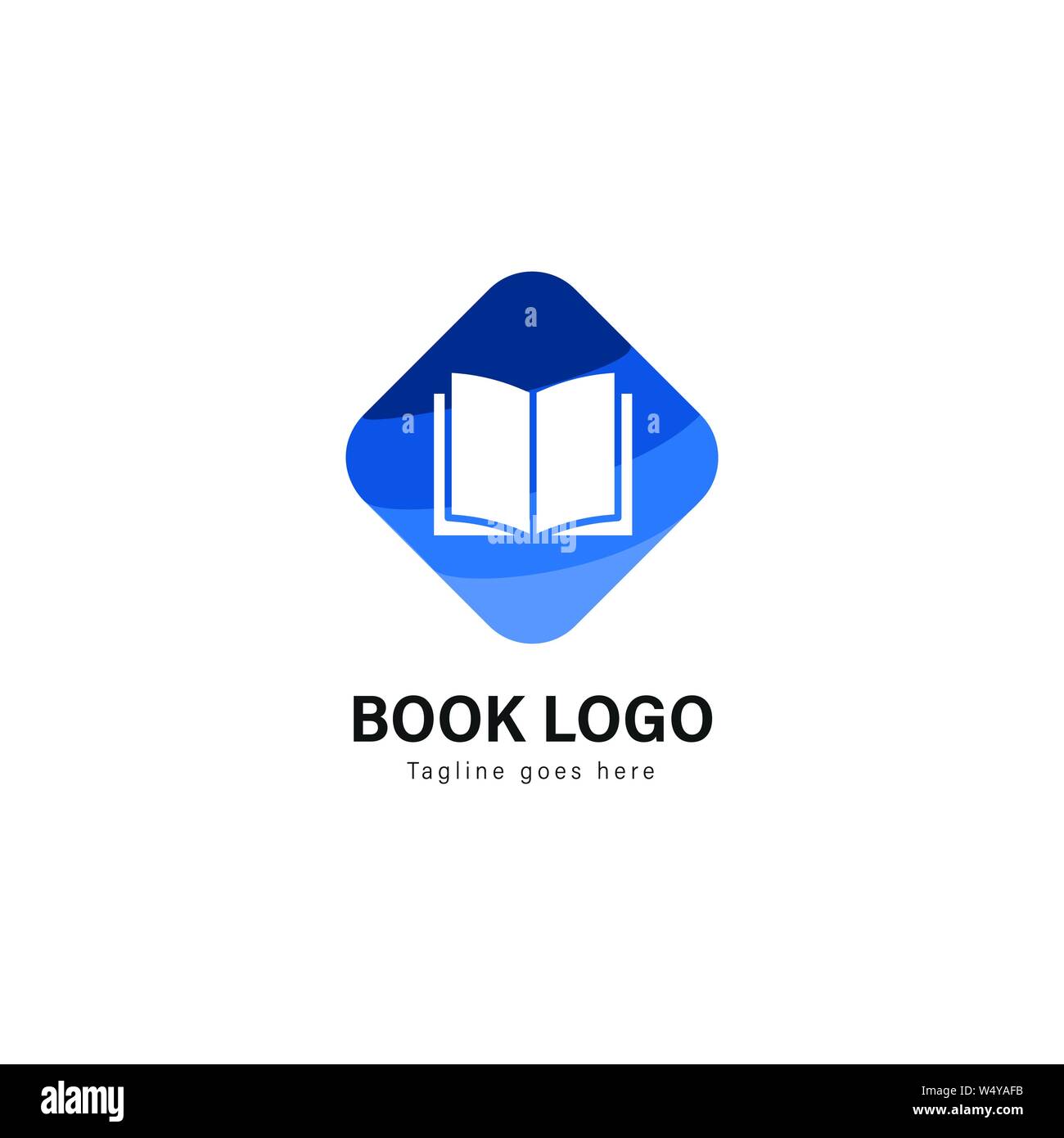 Book logo template design. Book logo with modern frame isolated on ...