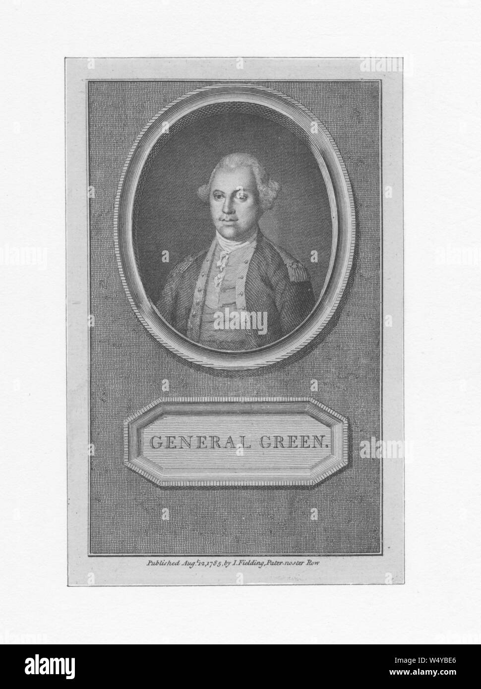 Engraved portrait of Nathanael Greene, an American general of the ...