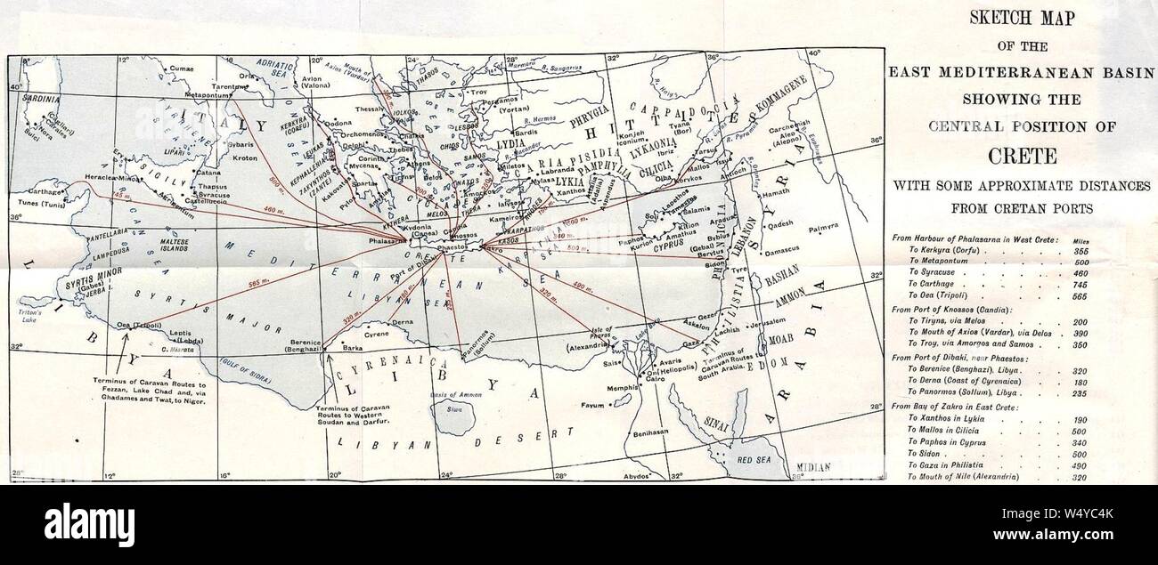 Vintage map of crete hi-res stock photography and images - Alamy