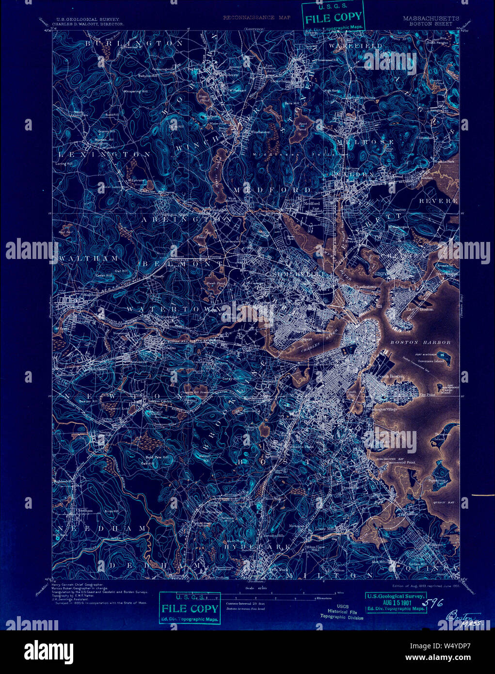 Massachusetts USGS Historical Topo Map MA Boston 352501 1893 62500 ...