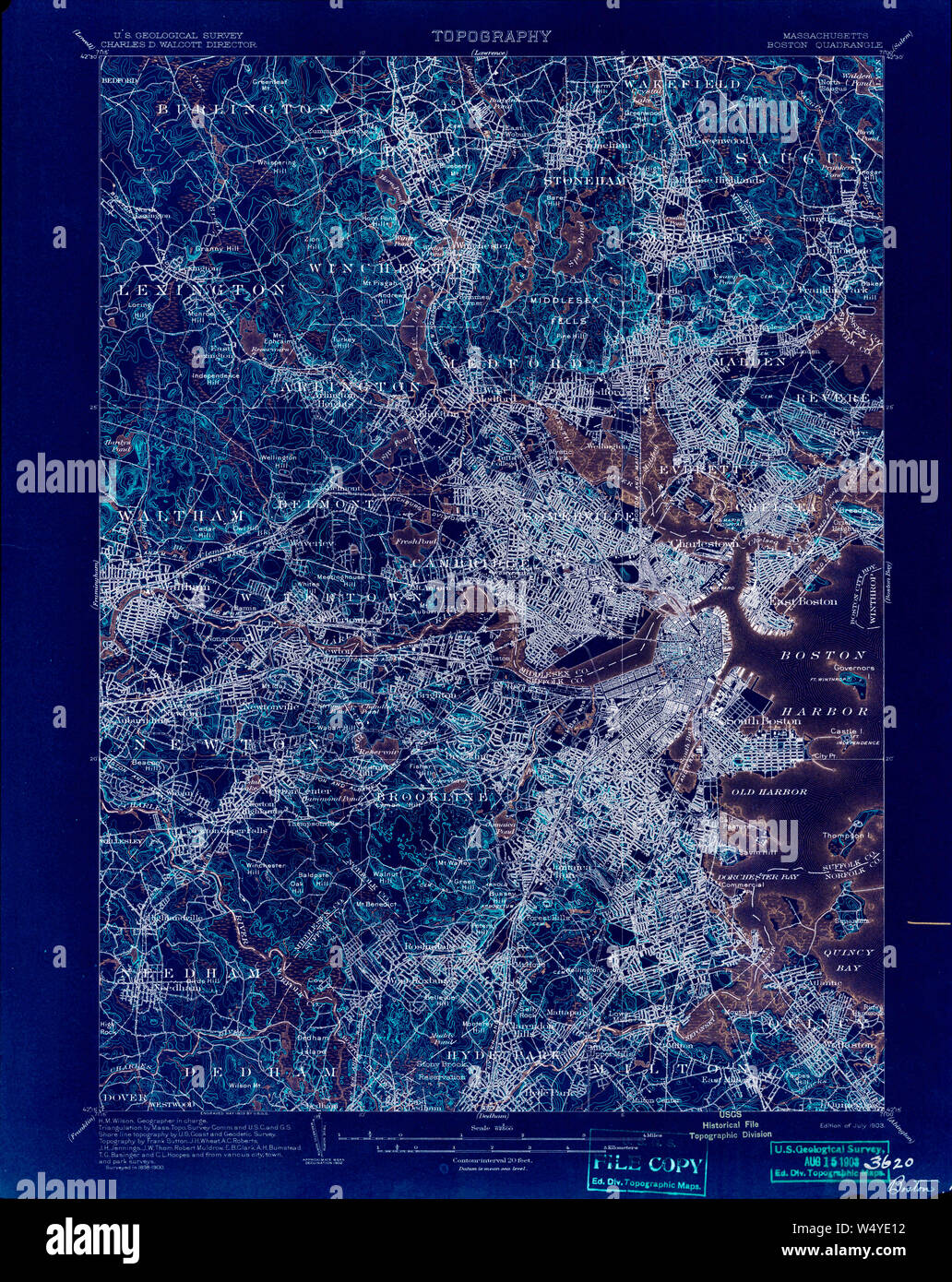 Massachusetts USGS Historical Topo Map MA Boston 352504 1903 62500 ...