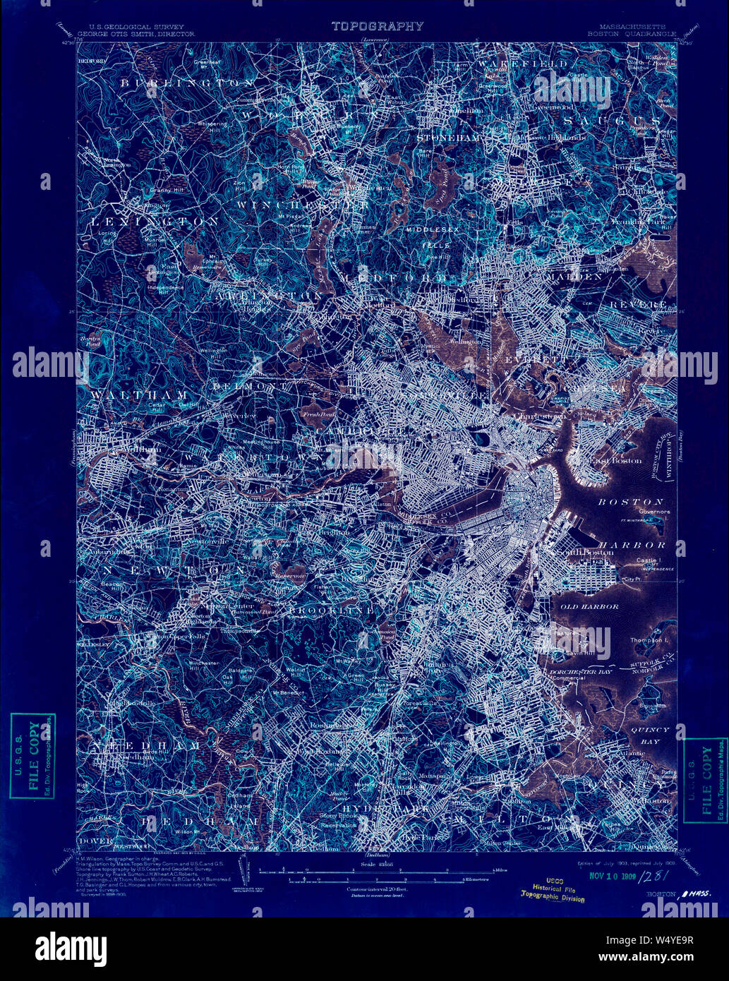 Massachusetts USGS Historical Topo Map MA Boston 352507 1903 62500 ...