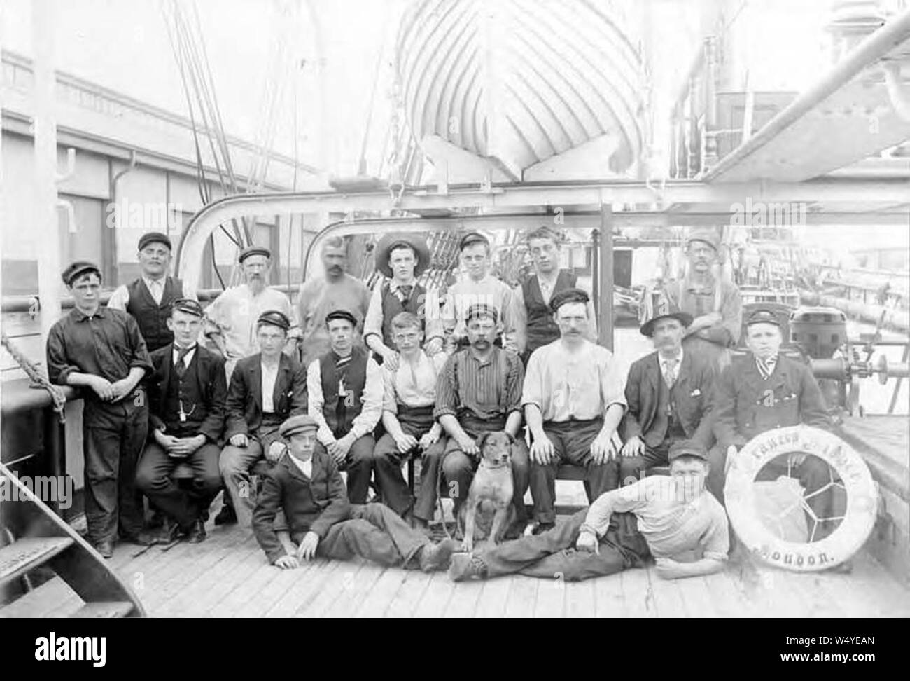 Crew of sailing vessel FRANCES FISHER on deck Washington ca 1900 ...