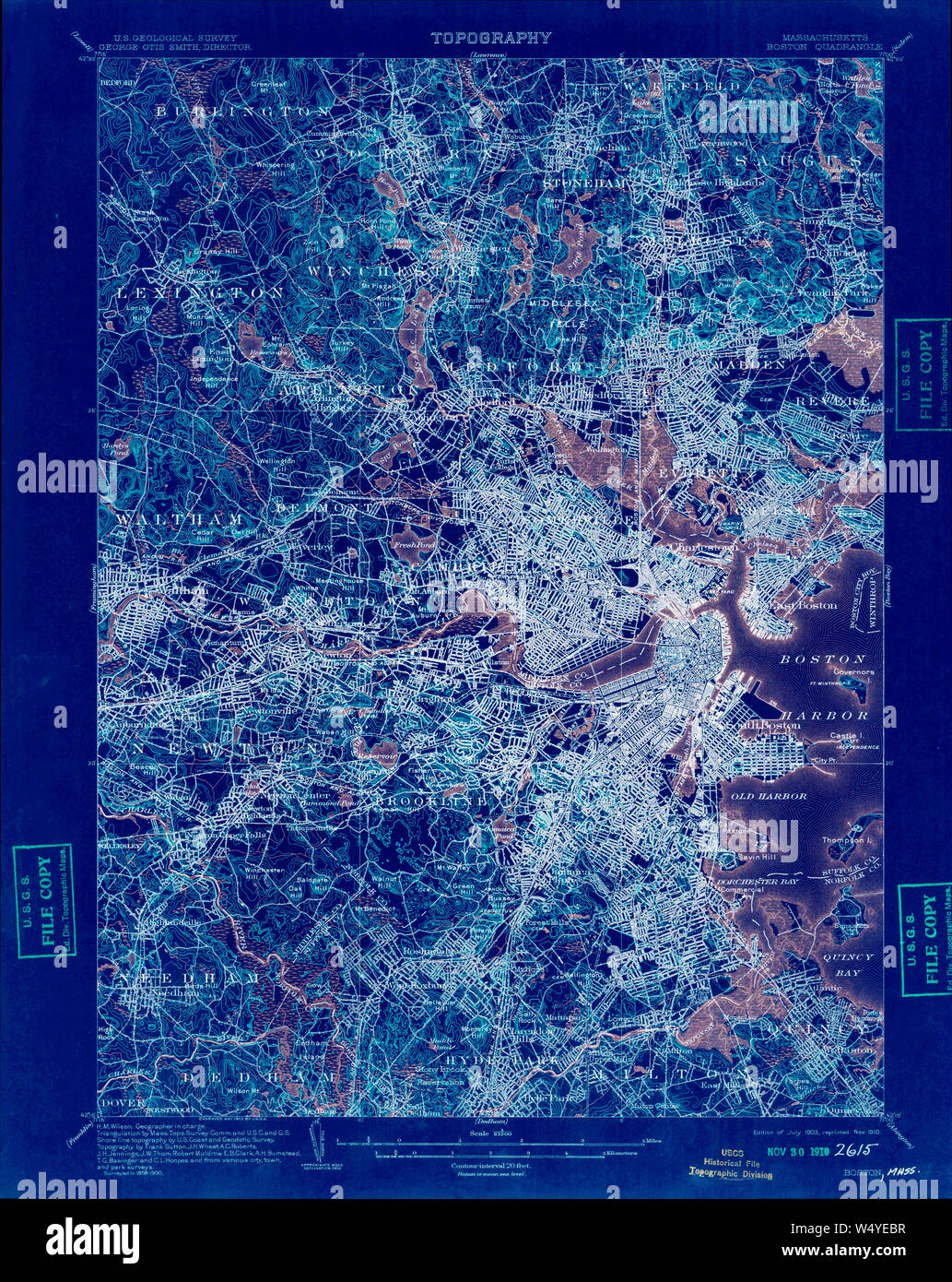 Massachusetts USGS Historical Topo Map MA Boston 352508 1903 62500 ...