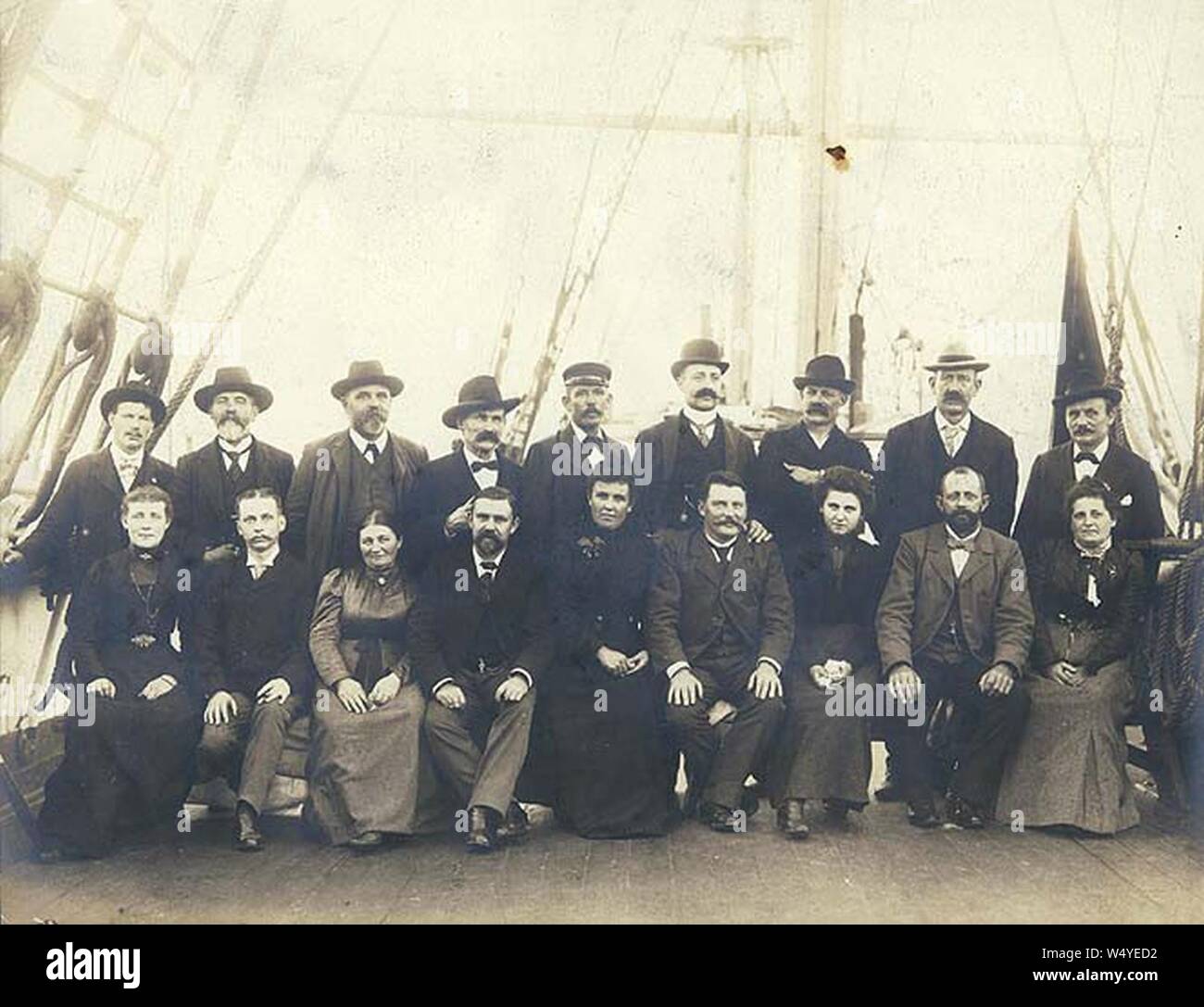 Crew of the four-masted bark LISBETH taken on deck Puget Sound port ...