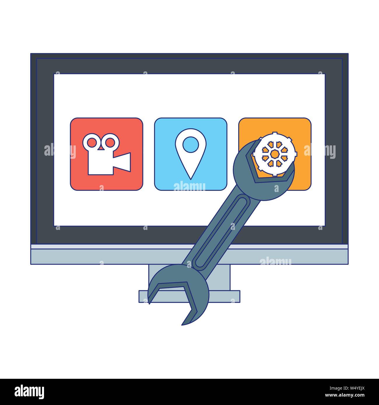 maintenance support technology web cartoon Stock Vector Image & Art - Alamy