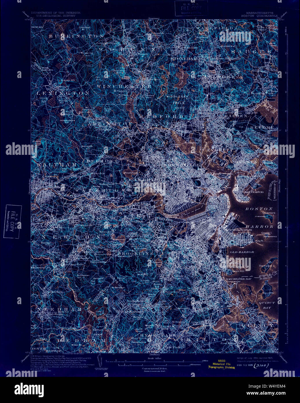 Massachusetts USGS Historical Topo Map MA Boston 352511 1903 62500 ...