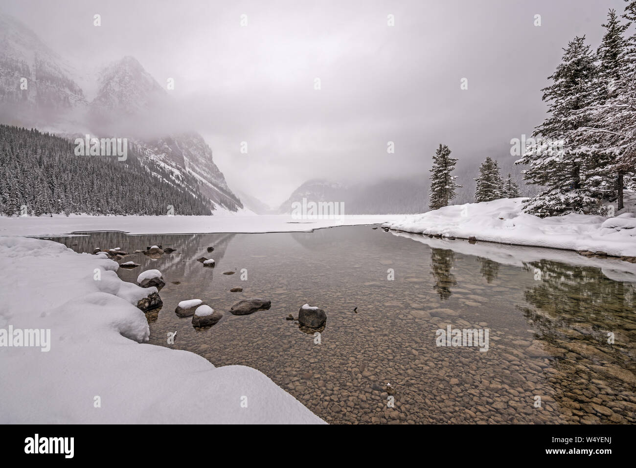 Winter at Lake Louise in Banff National Park, Alberta, Canad Stock ...