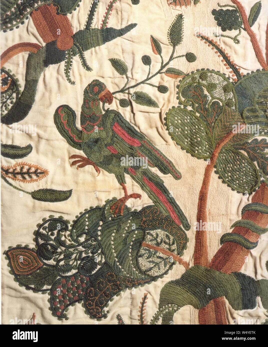 Crewel curtain c 1696 England Stock Photo - Alamy