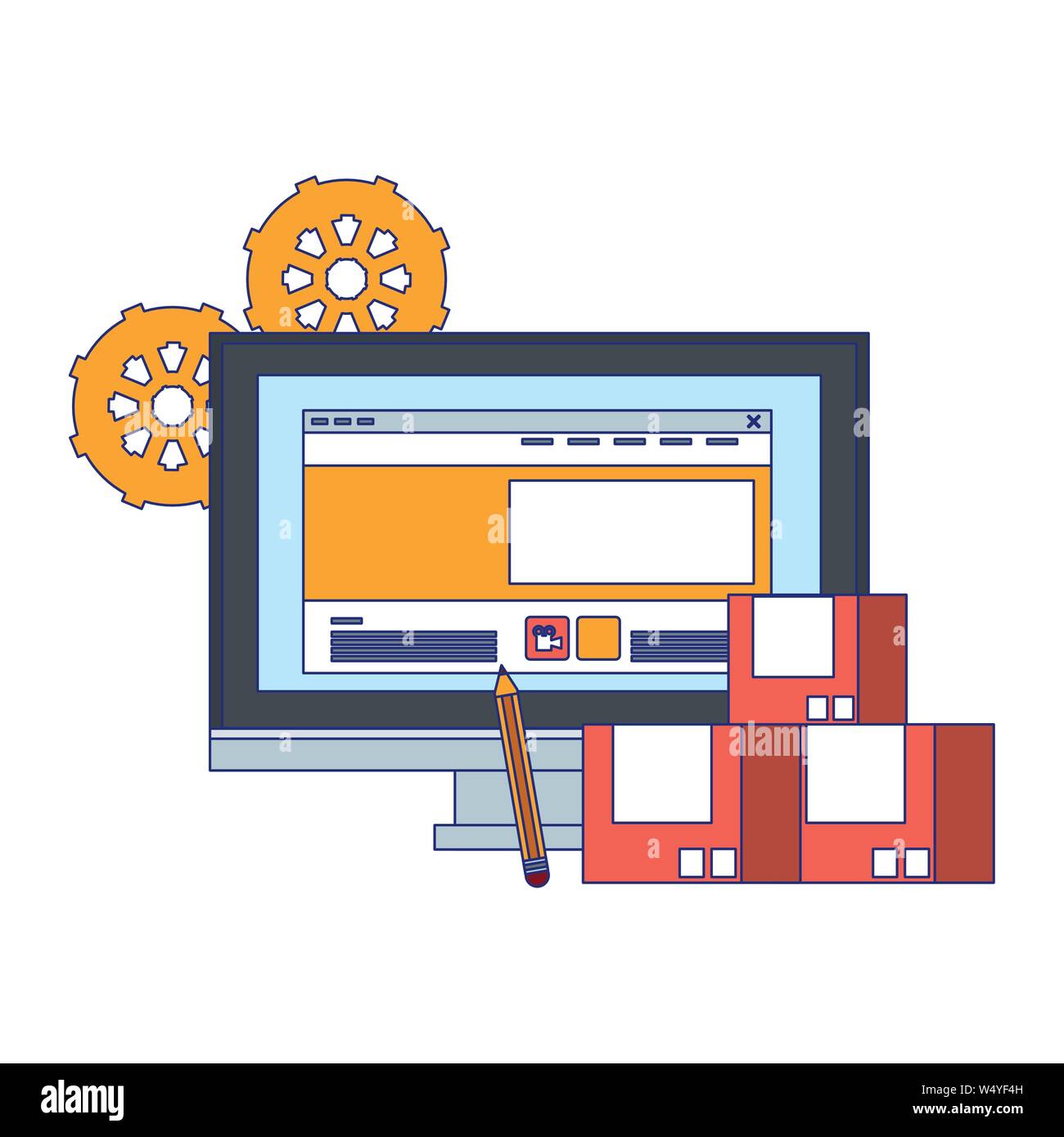 maintenance support technology web cartoon Stock Vector Image & Art - Alamy