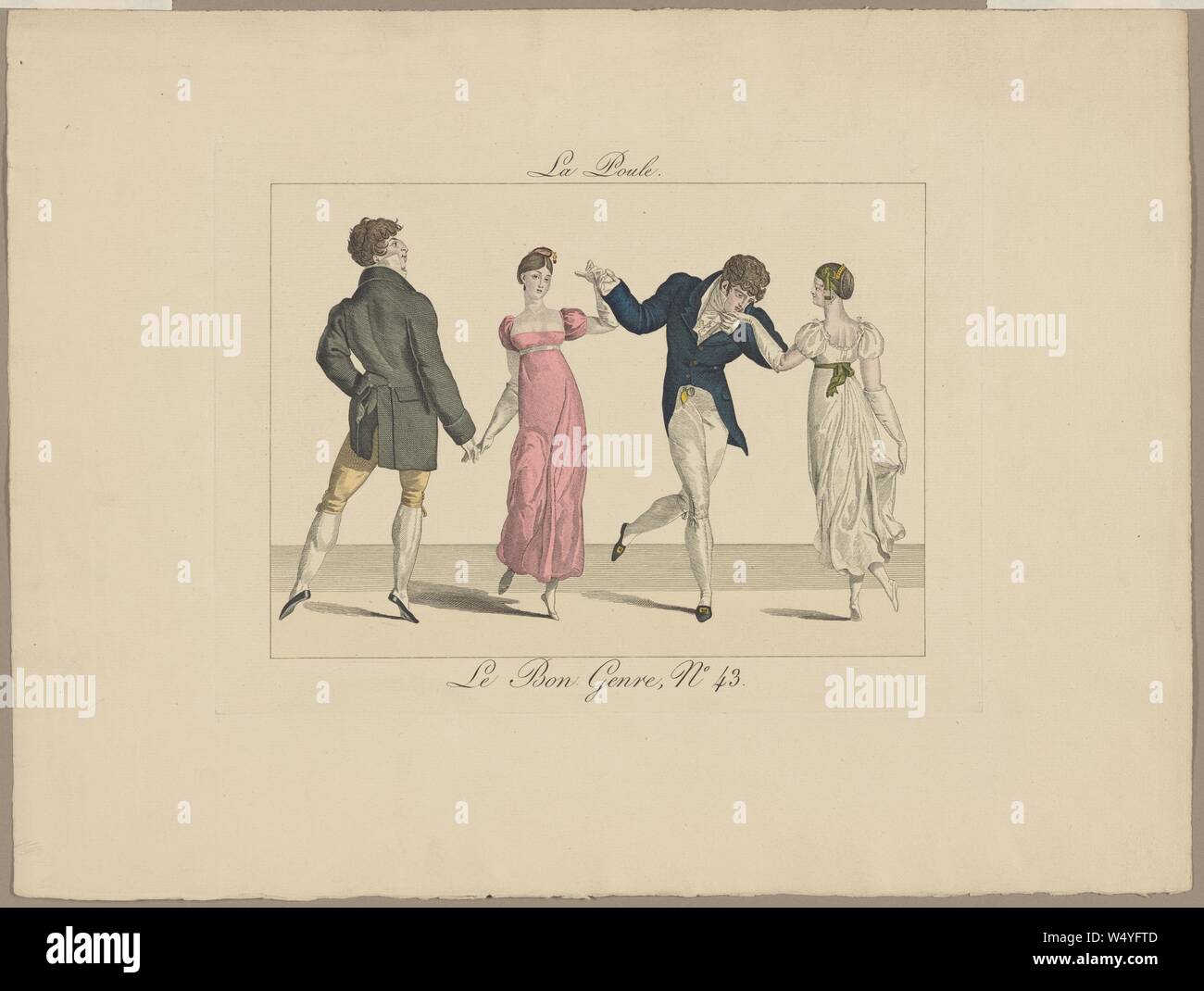 Drawing of two couples dancing La poule, from Jerome Robbins Dance ...