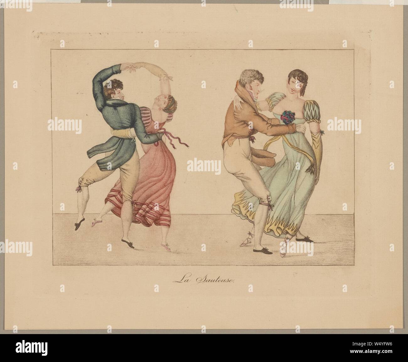 Drawing of two couples dancing the Sauteuse, from Jerome Robbins Dance ...
