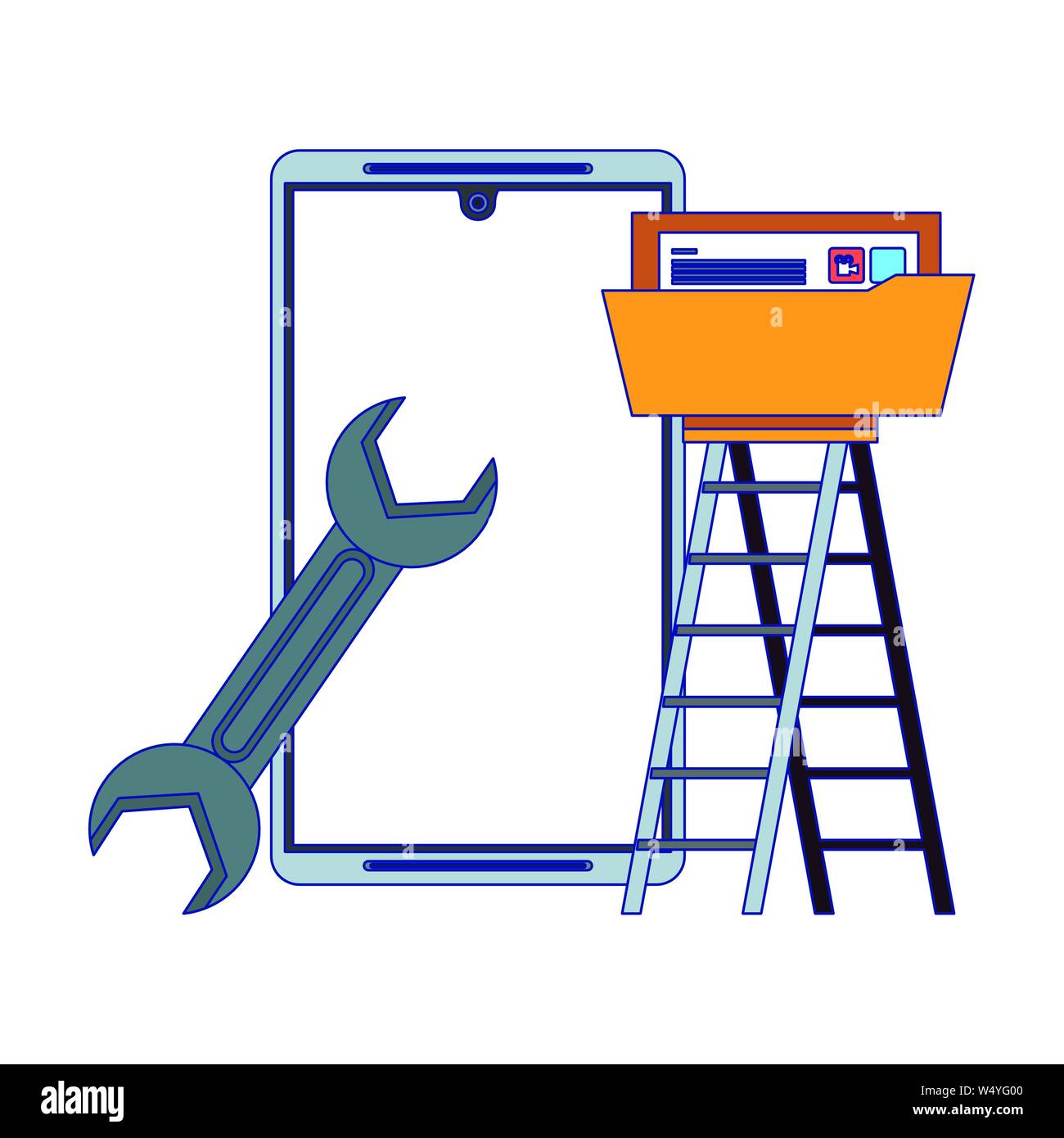 maintenance support technology web cartoon Stock Vector Image & Art - Alamy