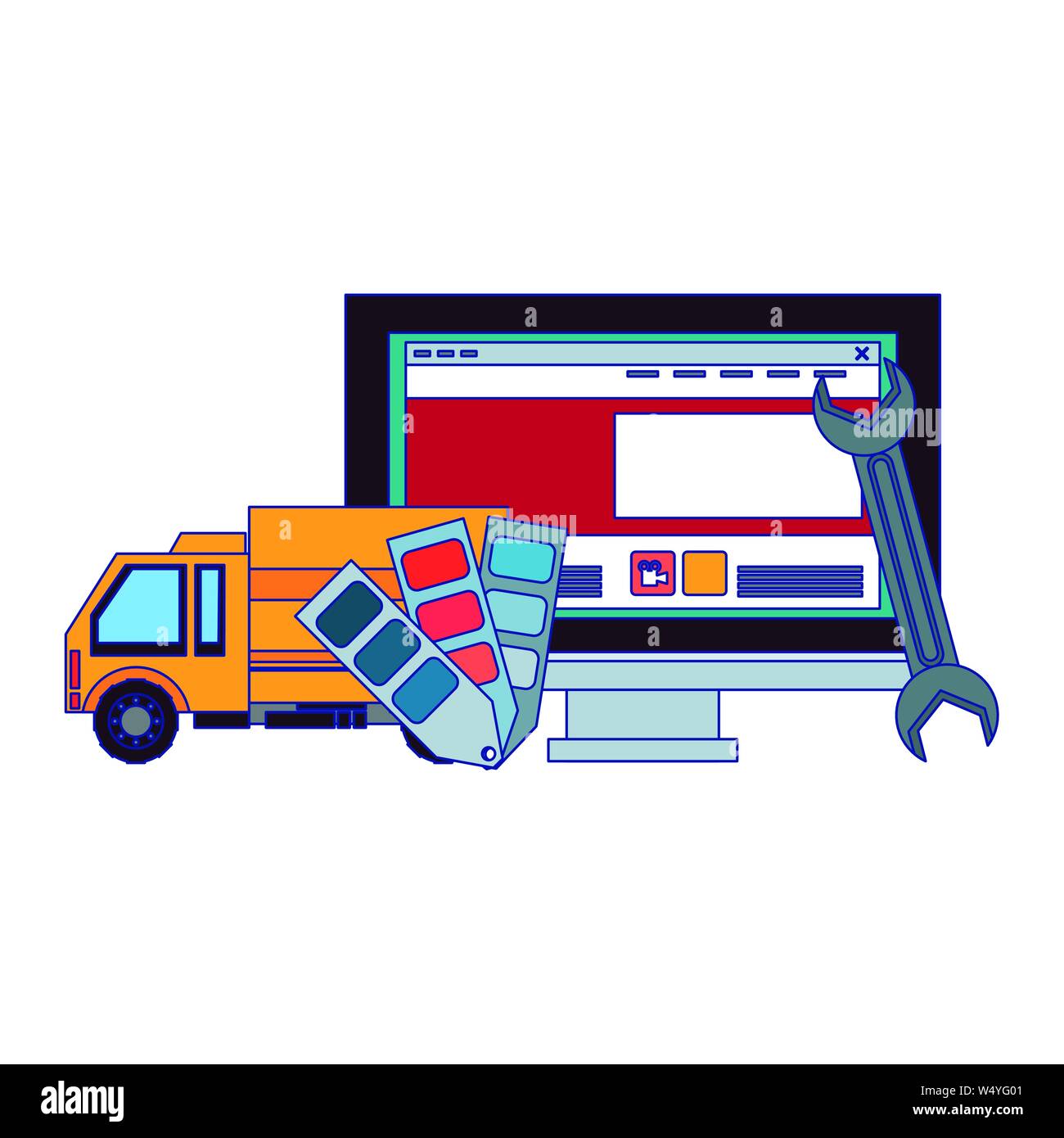 maintenance support technology web cartoon Stock Vector Image & Art - Alamy