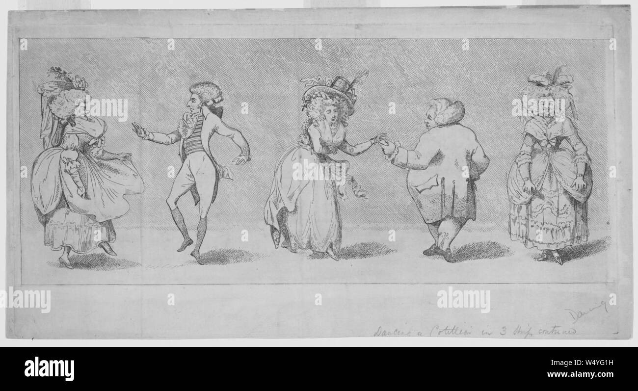 Engraving of the court ball, dancing the cotillion, from Jerome Robbins ...