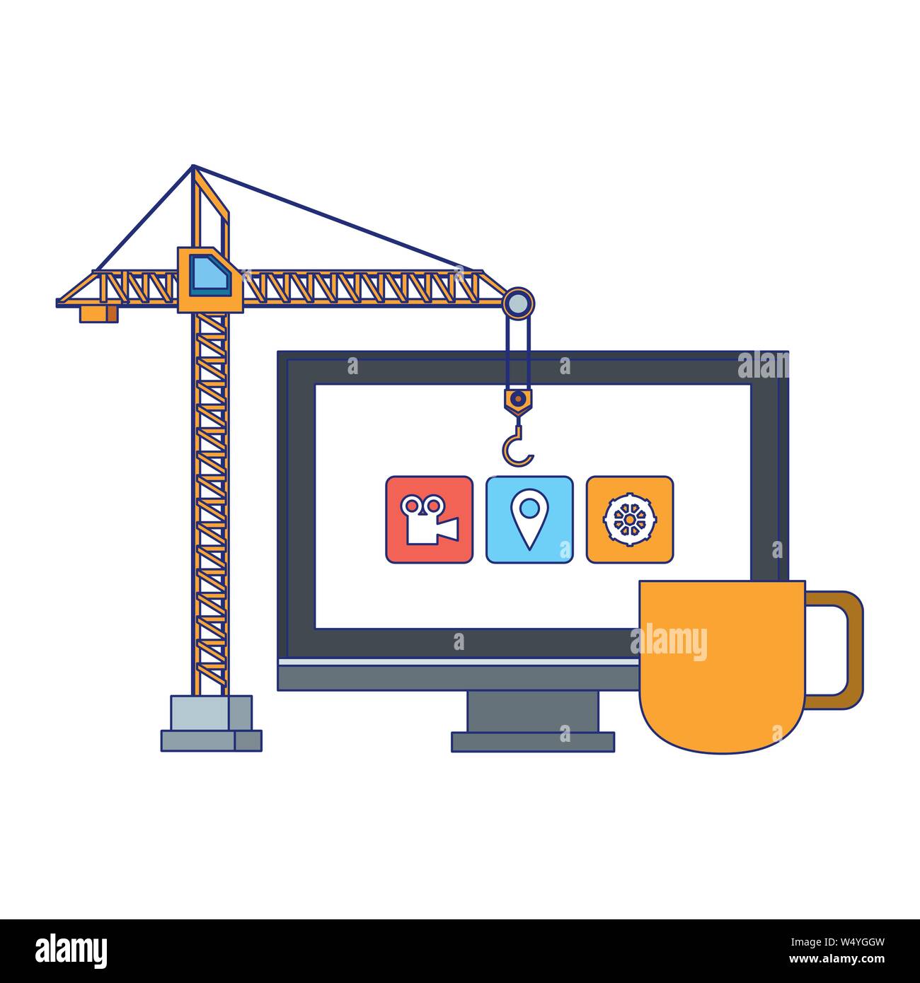 maintenance support technology web cartoon Stock Vector Image & Art - Alamy