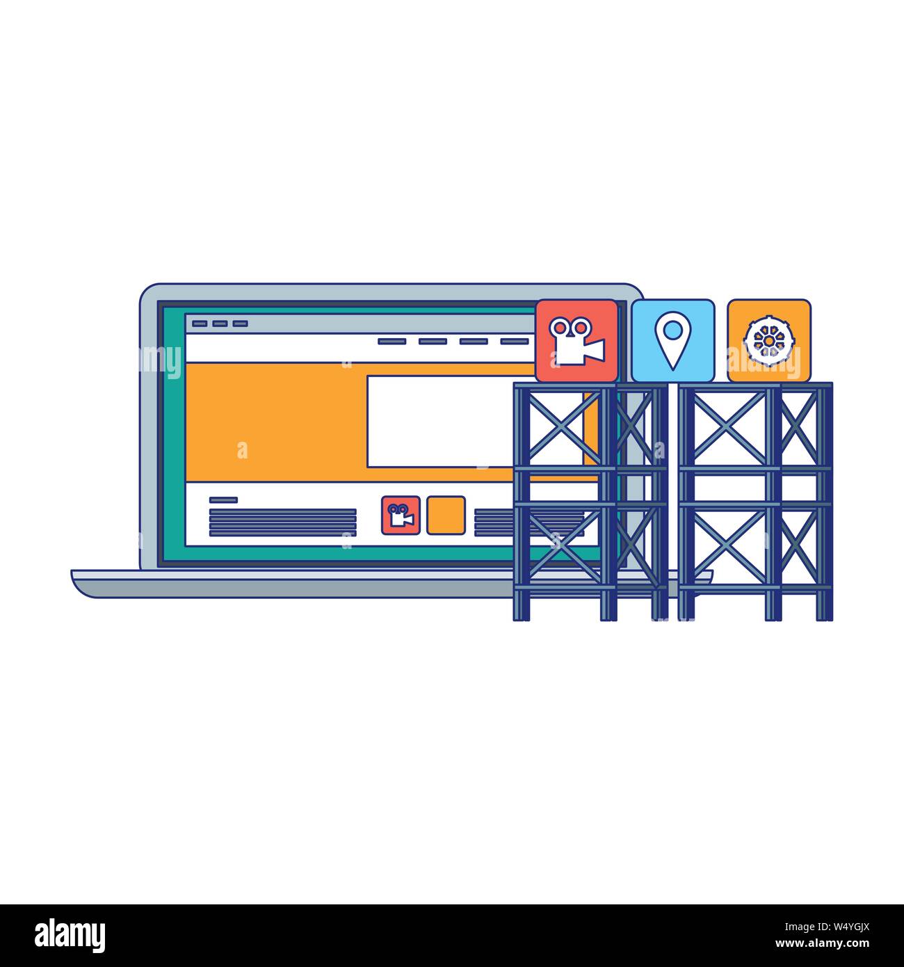 technology digital online modern cartoon Stock Vector Image & Art - Alamy