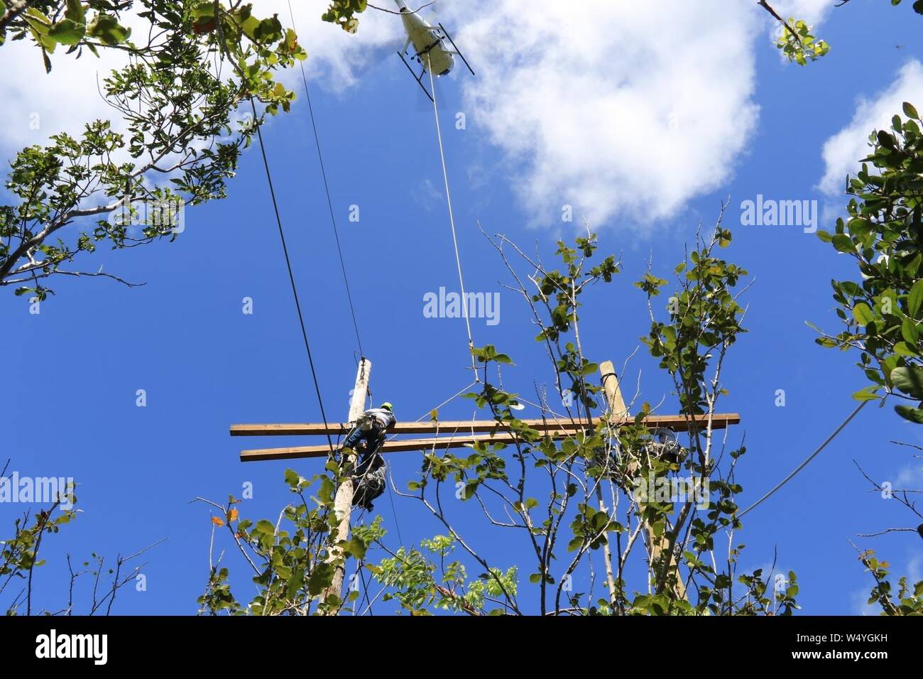Critical electrical grid infrastructure in Guánica, Puerto Rico Stock ...