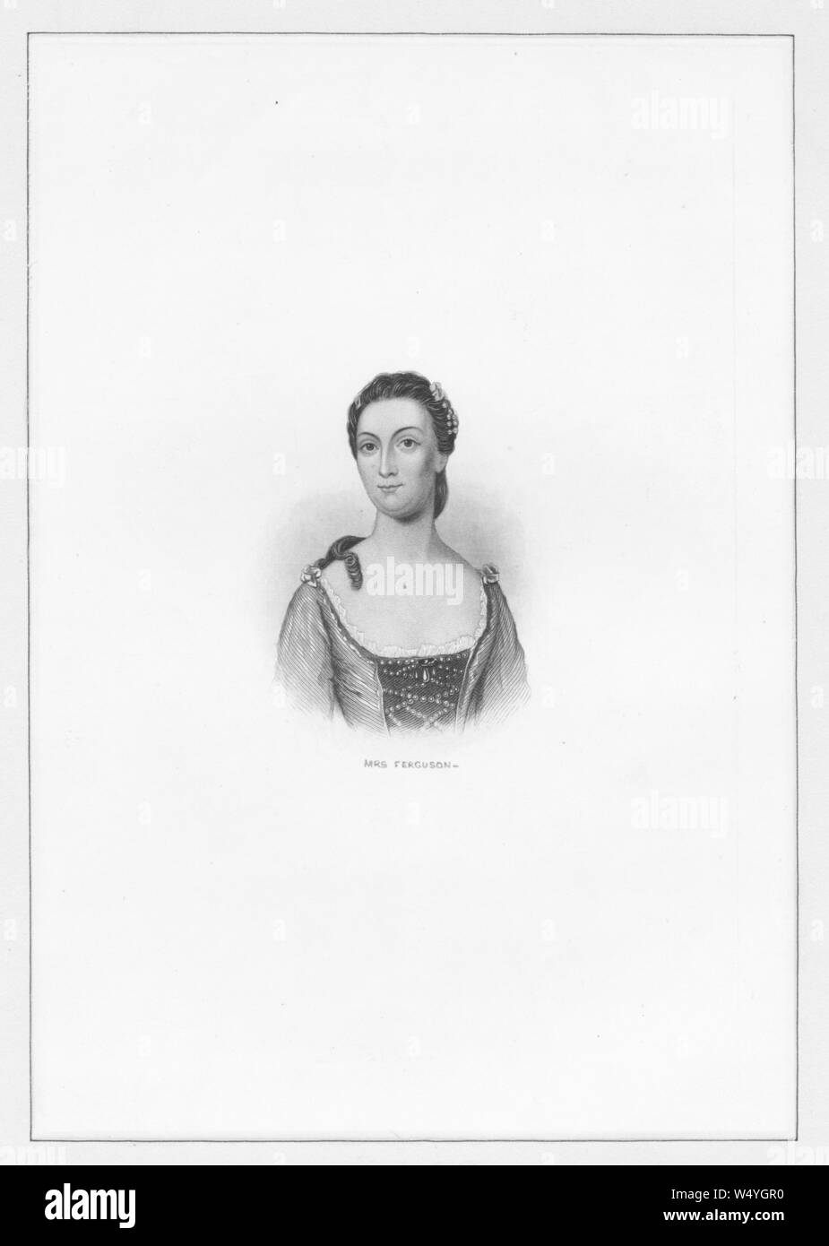 Engraved portrait of Mrs. Ferguson, 1800 Stock Photo - Alamy