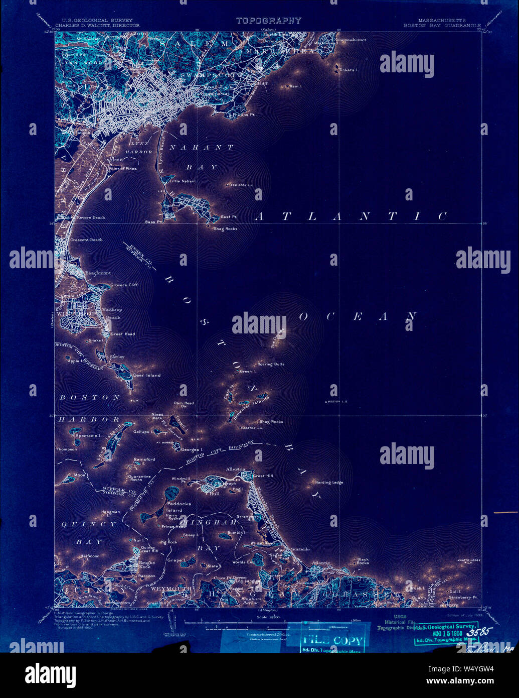 Massachusetts USGS Historical Topo Map MA Boston Bay 352524 1903 62500 ...