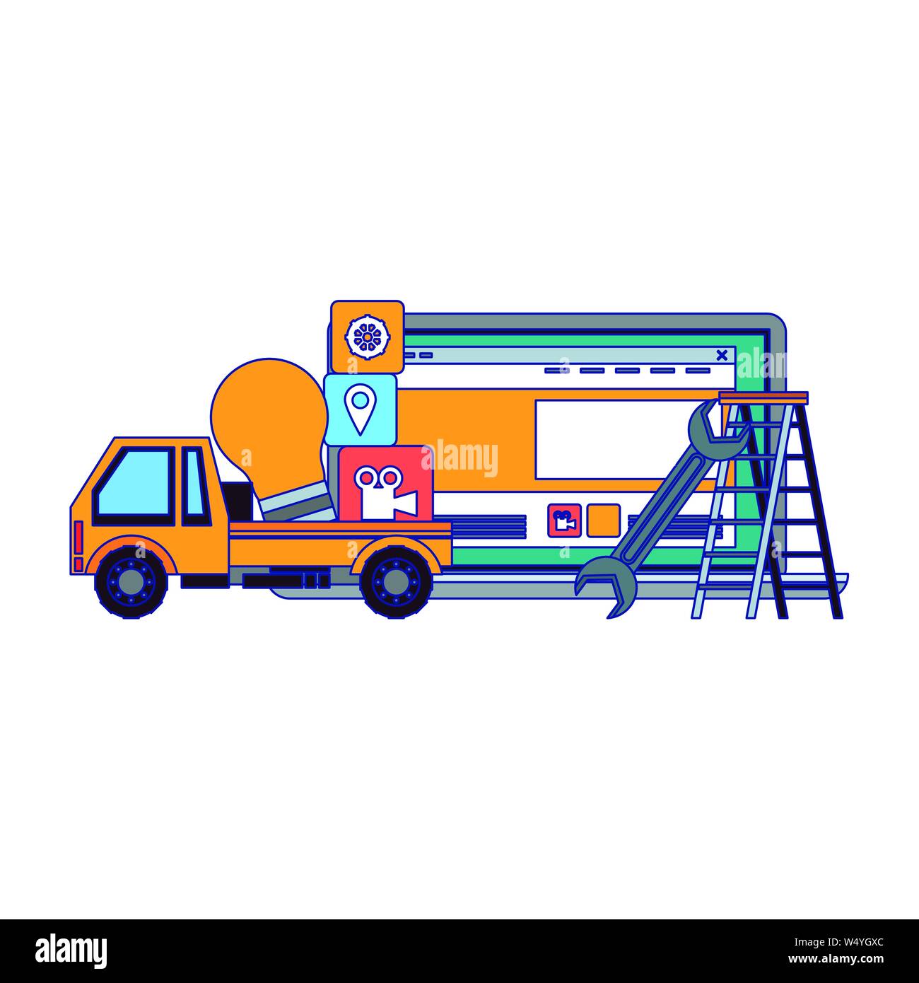maintenance support technology web cartoon Stock Vector Image & Art - Alamy