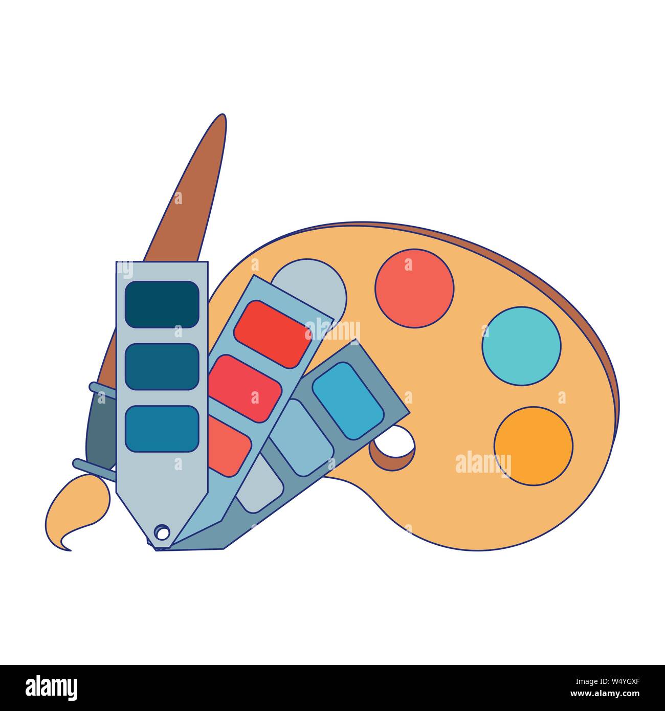 paint art creative decortation cartoon Stock Vector Image & Art - Alamy