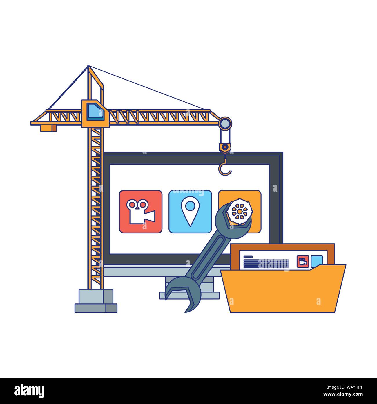 maintenance support technology web cartoon Stock Vector Image & Art - Alamy