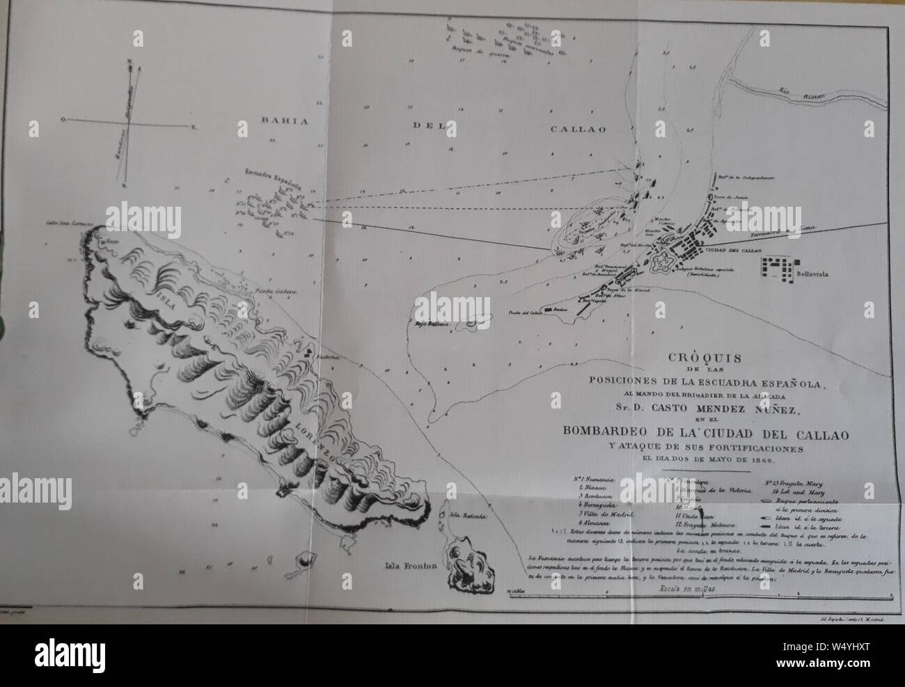 Croquis 2 de mayo 1866 en el Callao-Pedro de Novo y Colso Stock Photo ...