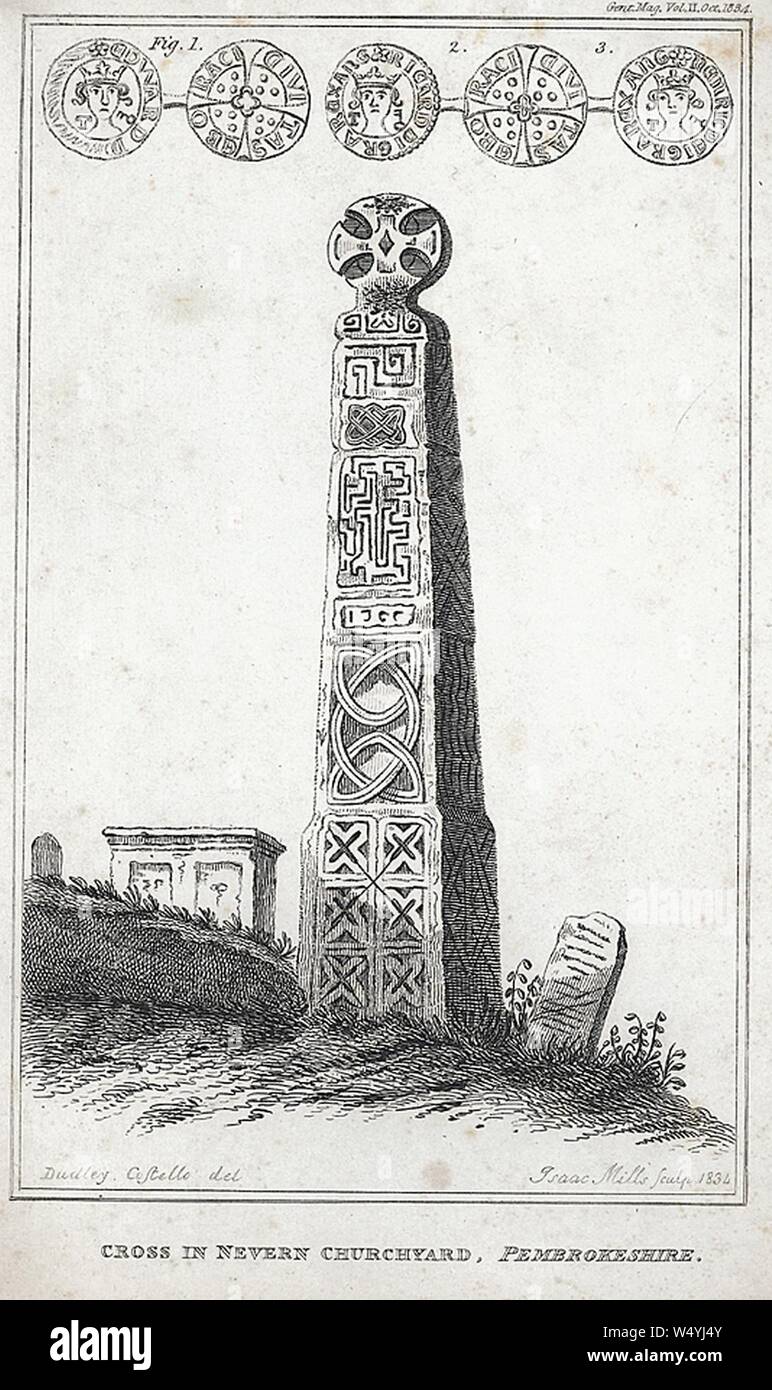 Cross in Nevern Churchyard, Pembrokeshire Stock Photo - Alamy