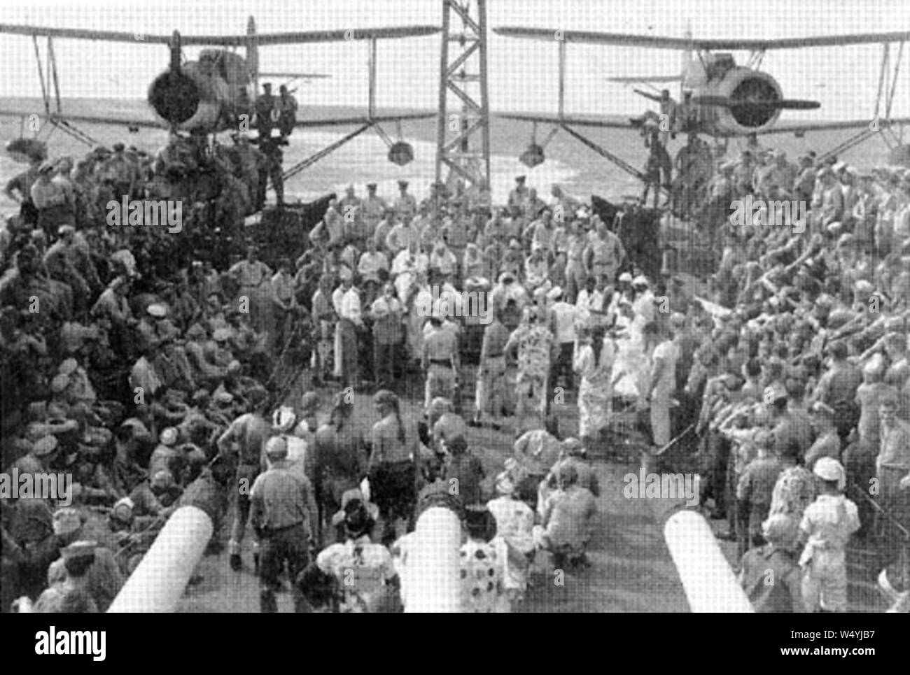 Crossing the Line ceremony on USS Montpelier (CL-57 Stock Photo - Alamy