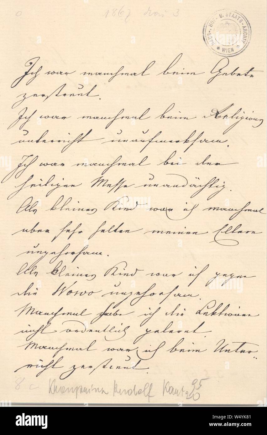 Crown Prince Rudolf writing 1867 Stock Photo - Alamy