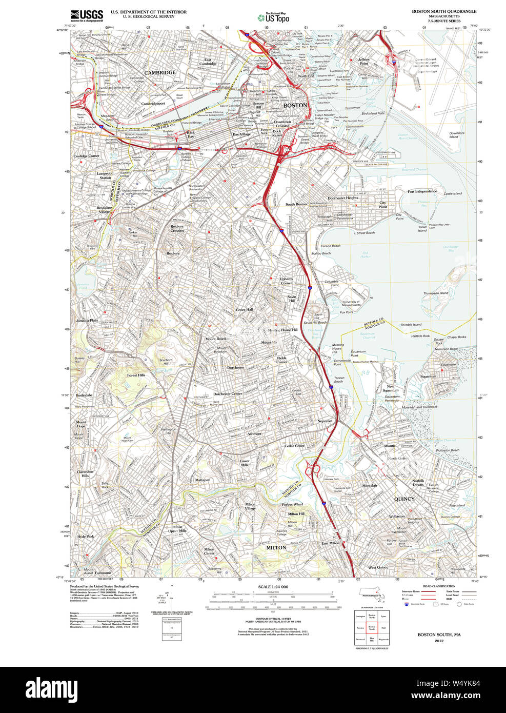 Massachusetts USGS Historical Topo Map MA Boston South 20120613 TM ...