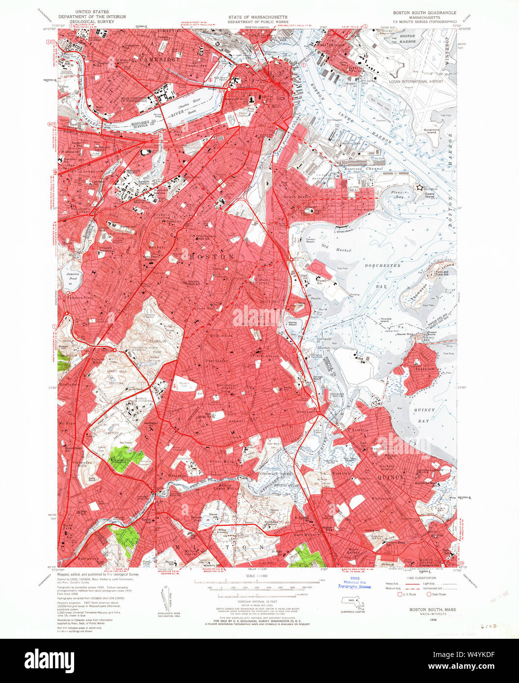 Massachusetts USGS Historical Topo Map MA Boston South 350034 1956 ...