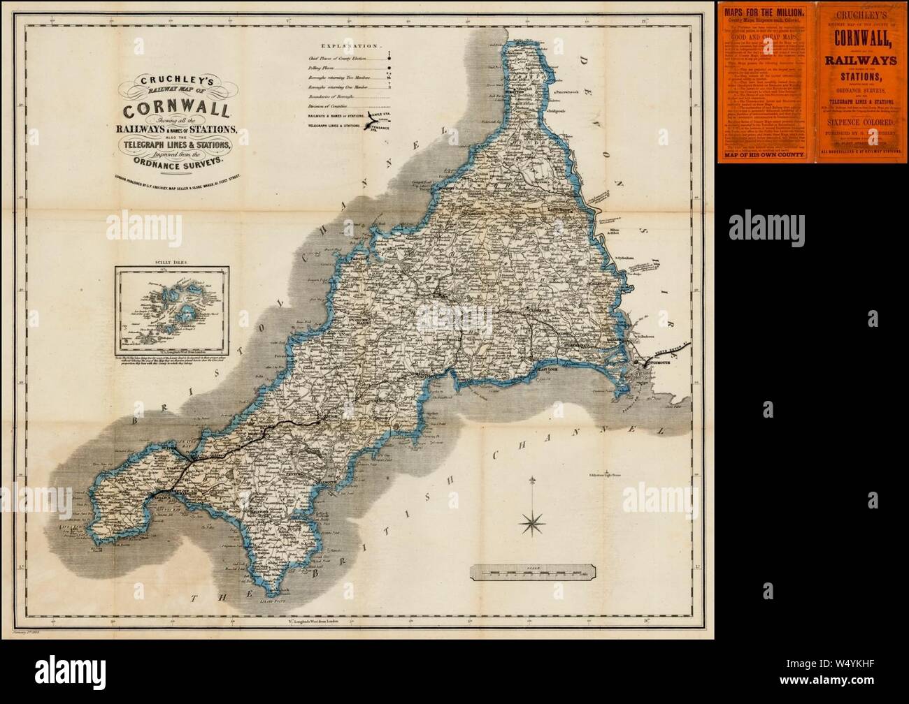 Map of cornwall hi-res stock photography and images - Alamy