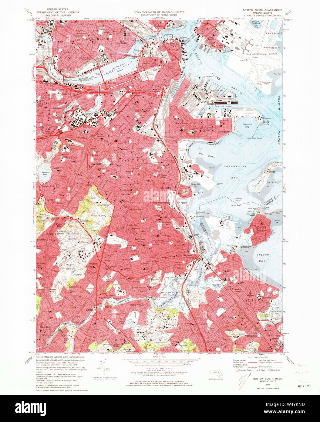 Massachusetts USGS Historical Topo Map MA Boston South 350037 1970 ...