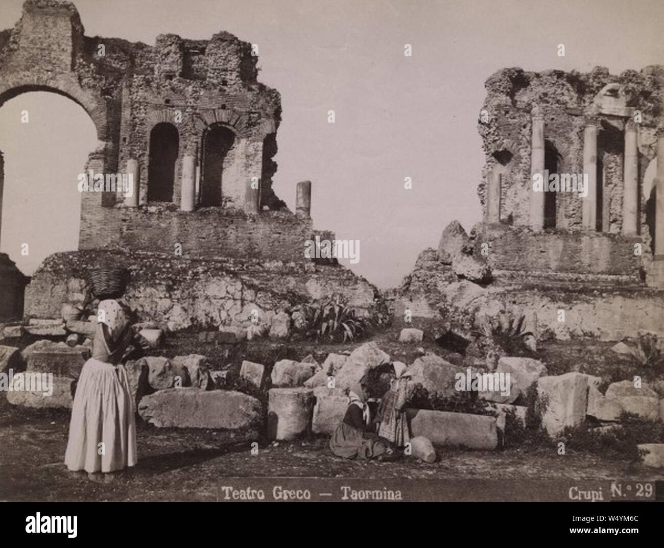 Crupi Giovanni (1849-1925) - n. 0029 - Teatro Greco - Taormina Stock ...