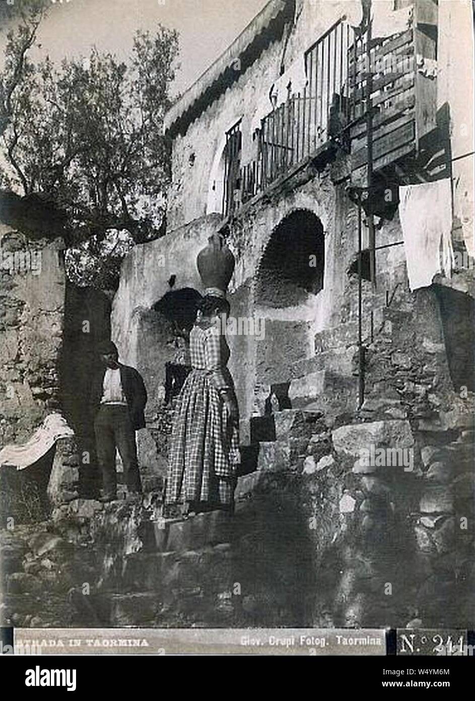 Crupi Giovanni (1849-1925) - n. 241 - Strada in Taormina Stock Photo ...