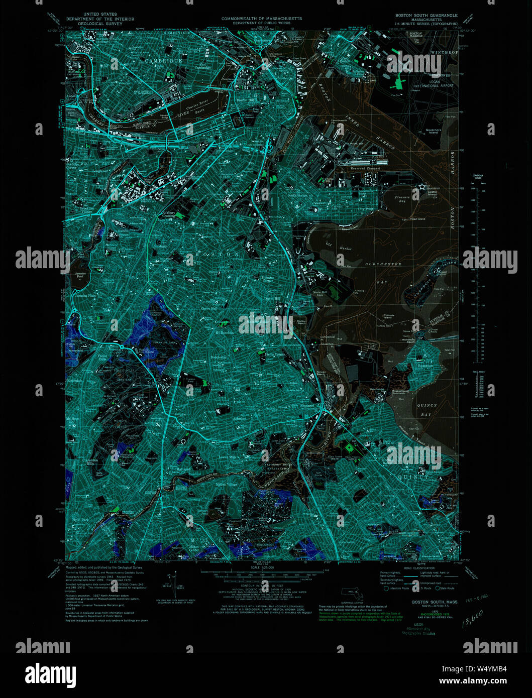 Massachusetts USGS Historical Topo Map MA Boston South 350876 1970 ...