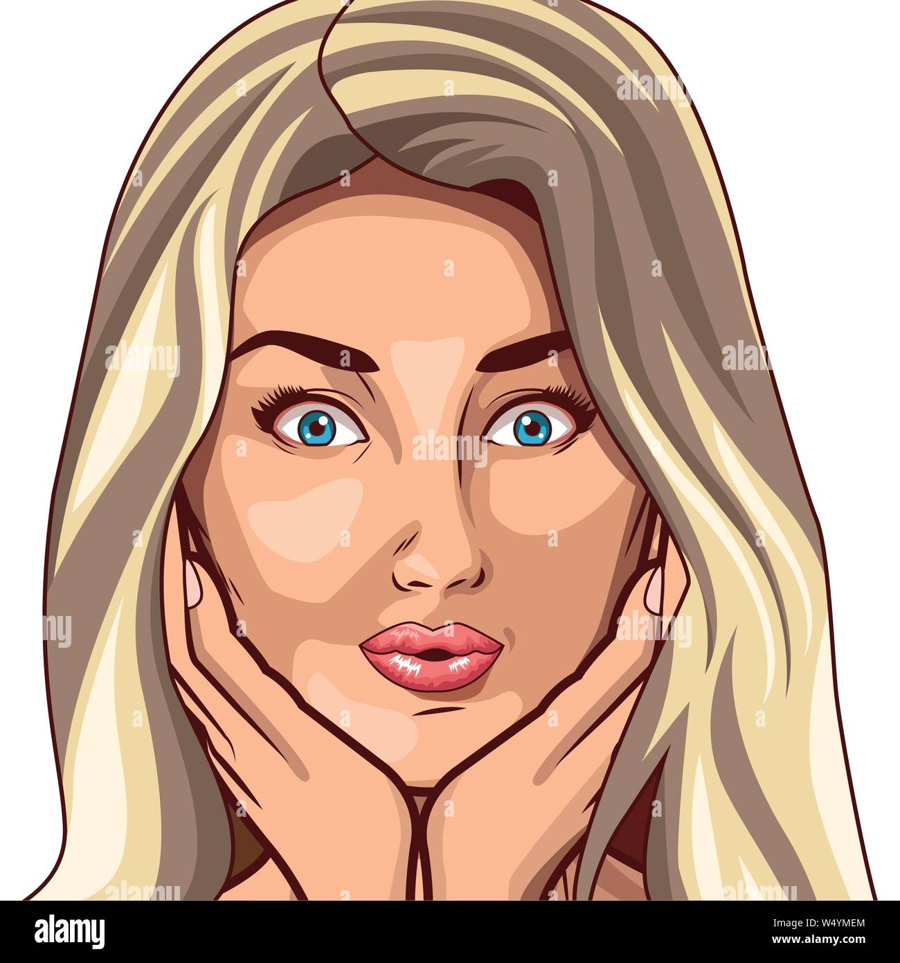 Pop art beautiful woman face cartoon Stock Vector Image & Art - Alamy