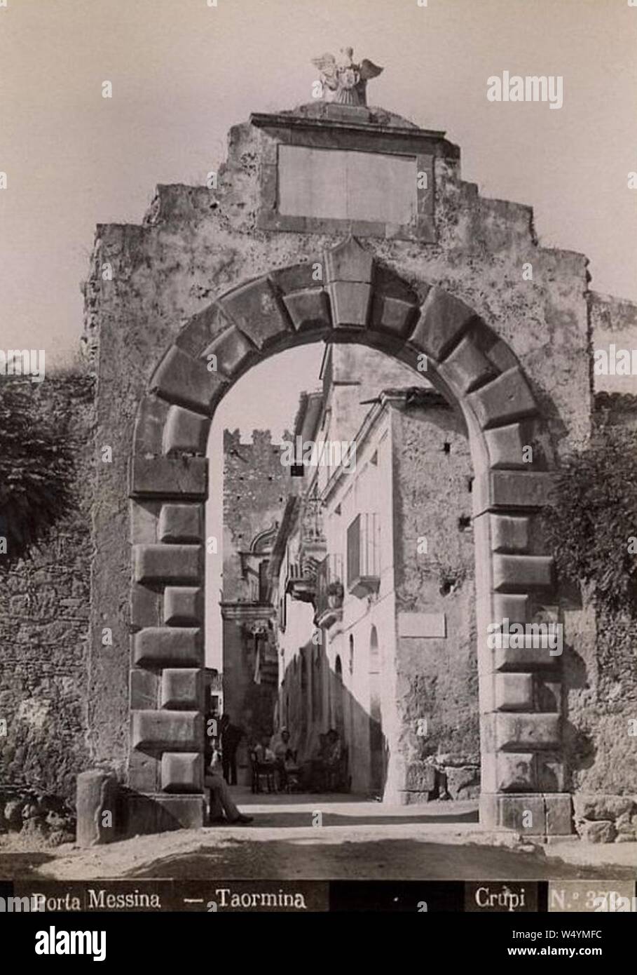 Crupi, Giovanni (1849-1925) - n. 379 - Porta Messina - Taormina Stock ...