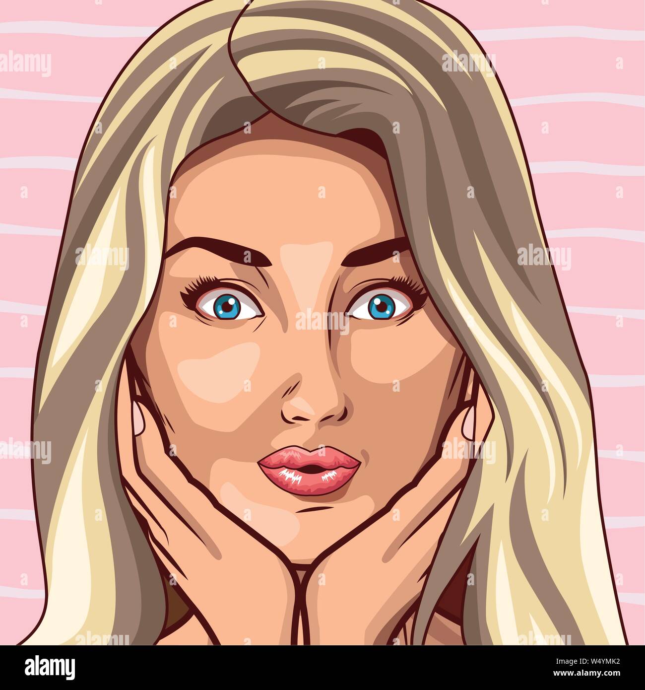 Pop art beautiful woman face cartoon Stock Vector Image & Art - Alamy
