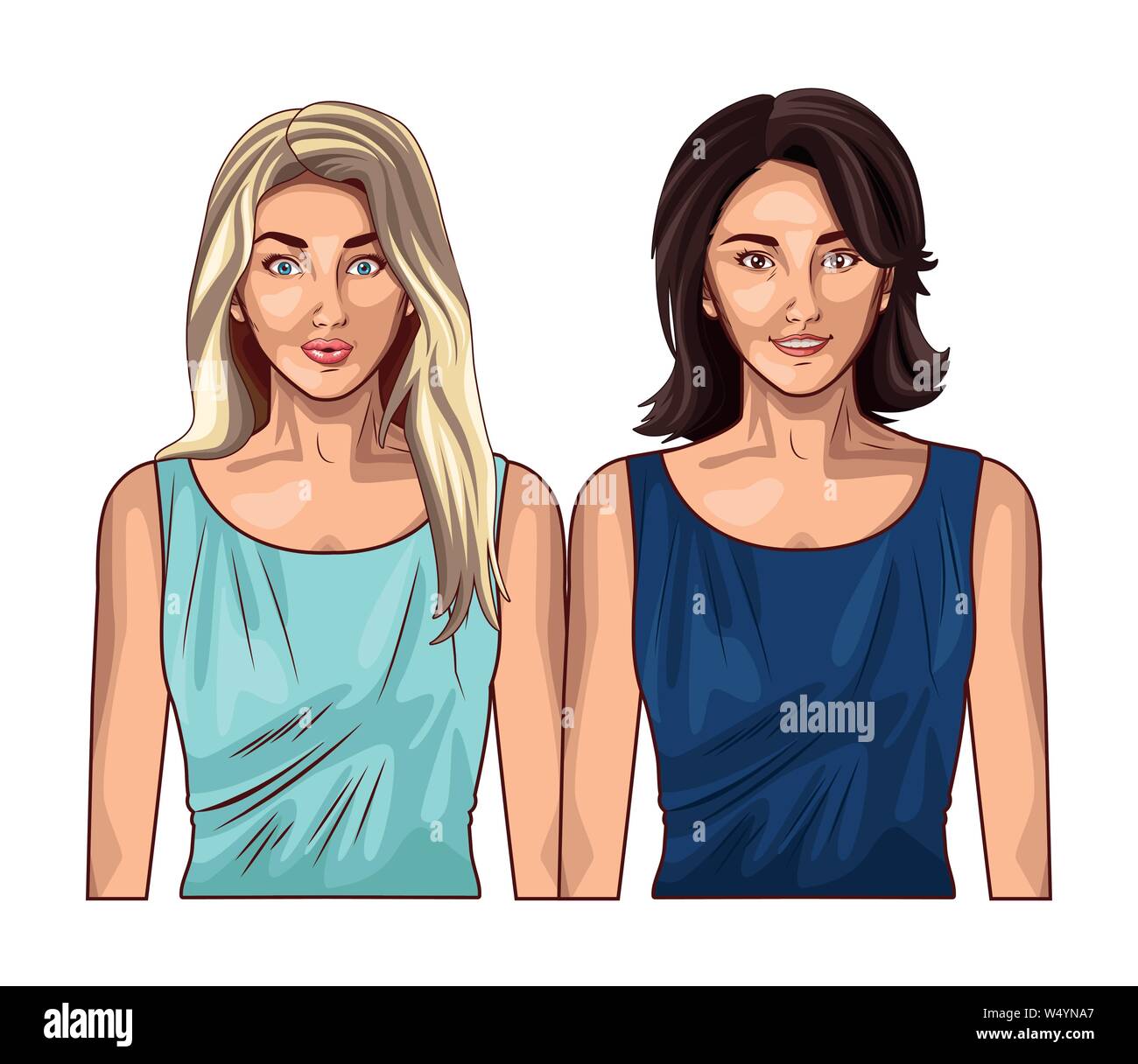 Two beautiful models Stock Vector Images - Alamy