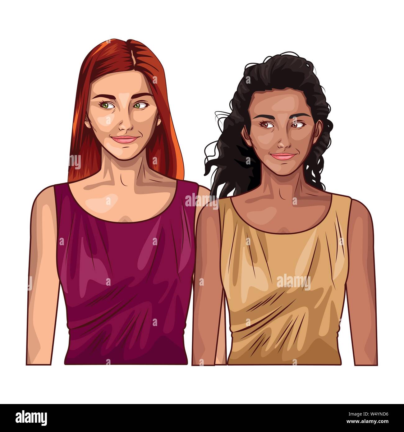 Pop art women models smiling cartoon Stock Vector Image & Art - Alamy