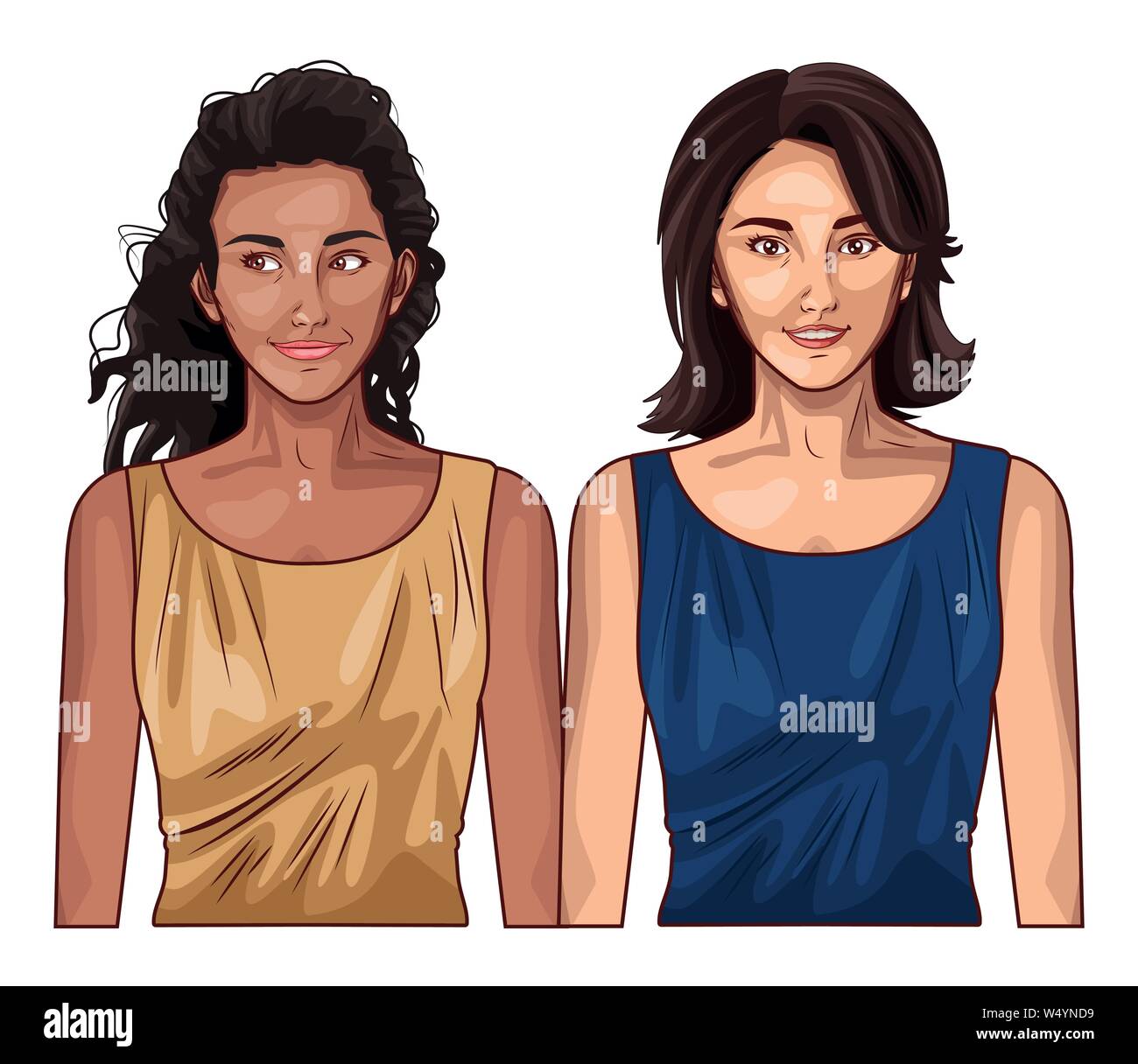 Pop art women models smiling cartoon Stock Vector Image & Art - Alamy