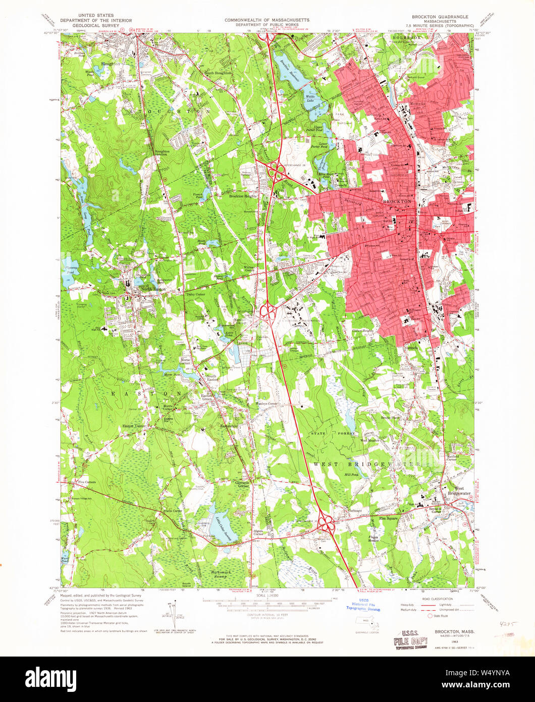Massachusetts USGS Historical Topo Map MA Brockton 350043 1963 24000 ... Massachusetts USGS Historical Topo Map MA Brockton 350043 1963 24000 ...