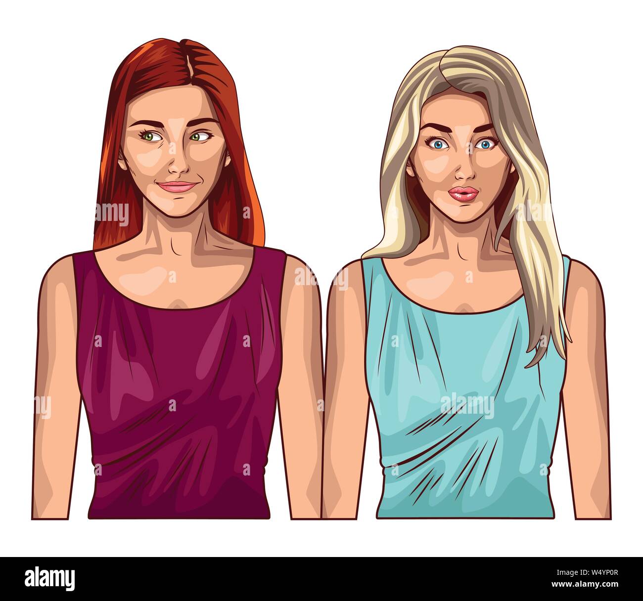 Pop art women models smiling cartoon Stock Vector Image & Art - Alamy